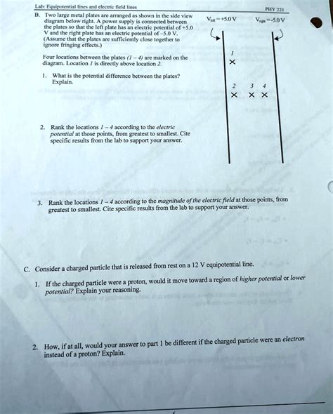 Lab Equipotential Lines And Electric Field Lines B Two Large Metal