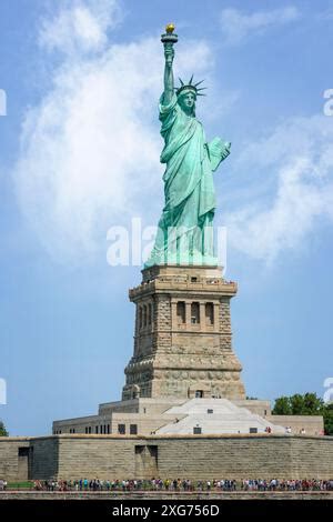 The Iconic Statue Of Liberty On Liberty Island The Copper Clad Statue