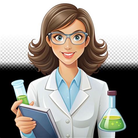 Female Scientist Vector Style Premium Ai Generated Psd