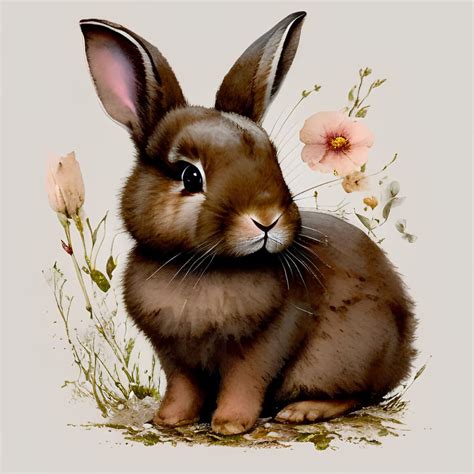 Free Picture Cute Brown Bunny Rabbit Outdoors Artwork Illustration