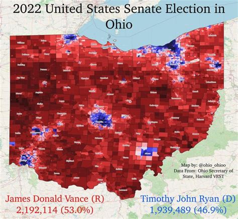 Precinct Level Map Of The 2022 Senate Election In Ohio Rohio