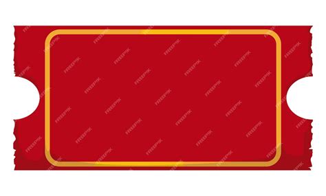Premium Vector Empty And Ragged Red Ticket Template In Cartoon Style