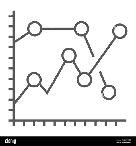 Analytics Graph Thin Line Icon Development And Business Chart Sign