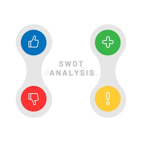Four Colorful Elements Concept Of Swot Analysis Template Stock Vector Illustration Of Threat