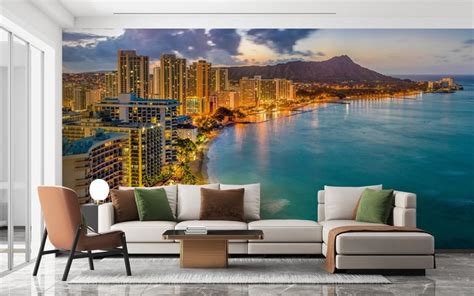 Waikiki Beach Hawaii Wall Mural Fywalls Waikiki Hawaii Beach