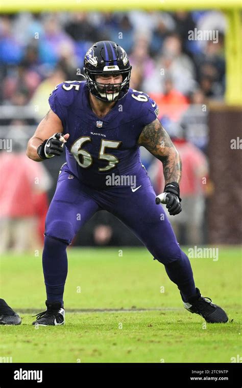 Baltimore Ravens Guard Patrick Mekari 65 In Action During The Second