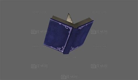 翻开的书本，残破的书页，书籍，古书，典籍，魔法书 武器模型 蛮蜗网