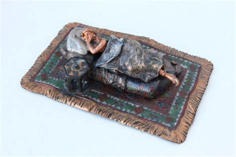 Bergmans Erotic Cold Painted Bronze Lady On Bed Zother Incl Carved