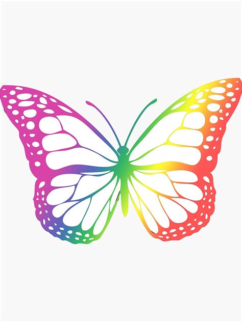 Rainbow Monarch Butterfly Sticker For Sale By Samensinger Redbubble