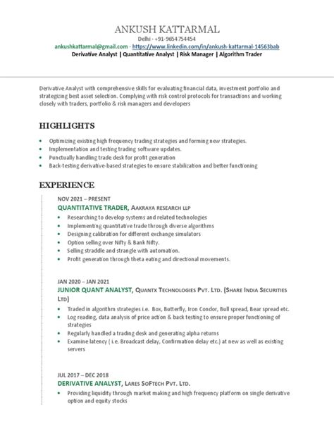 Ankush Kattarmal Pdf Financial Analyst Business