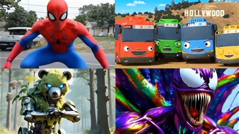 Wow Ada Bus Tayo Robot Joget Venom Rainbow Spiderman Iron Man