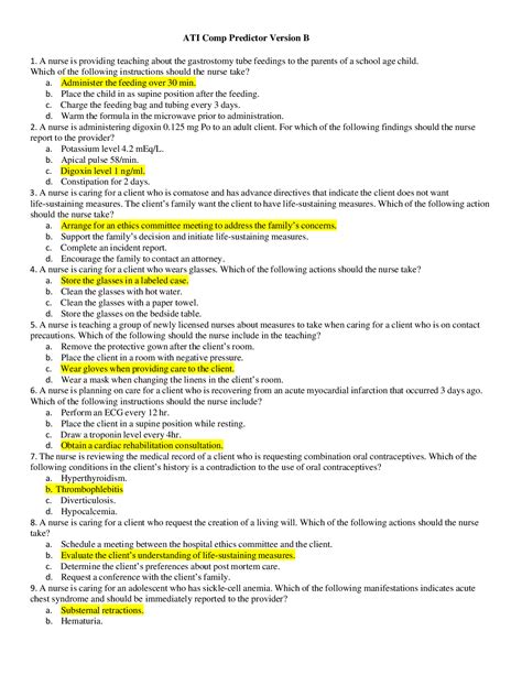 Ati Comp Predictor Version B Pdf Scholarfriends