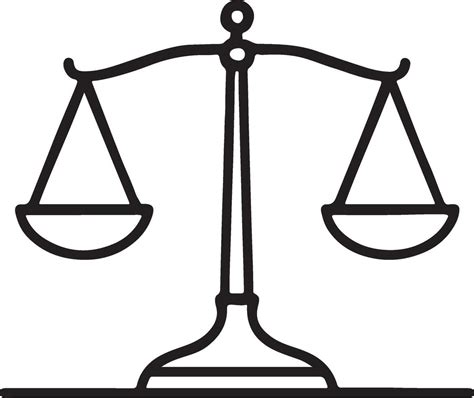 Minimalist Line Drawing Of A Balance Scale Illustration 70970925 Vector