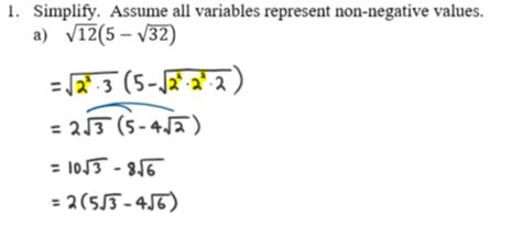 102 Cont Simplifying Radical Expressions Flashcards Quizlet