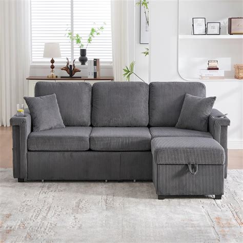 76 L Shaped Sectional Couches With Storage Ottoman 3