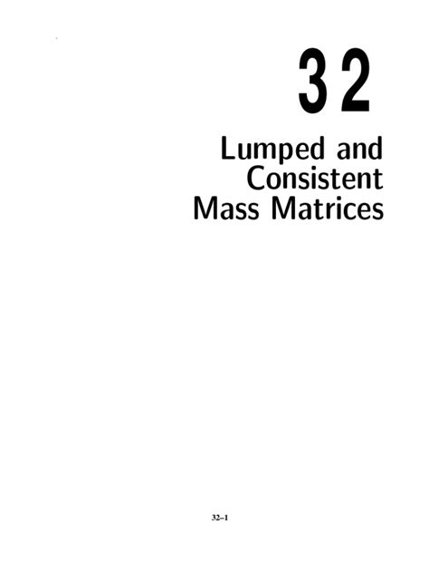 Lumped And Consistent Mass Matrices Pdf Matrix Mathematics