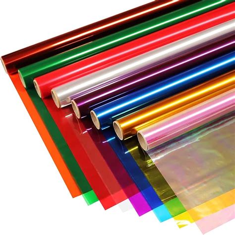 Syogua 8 Rollos De Papel Celofán De Colores Extra Ancho 34 Pulgadas X 10 Pies X 8 Colores