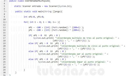 Ciclo For Java Coordenadas Multiplos