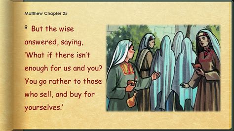 Matthew 251 13 Parable Of The Ten Virgins Pnc Bible Reading
