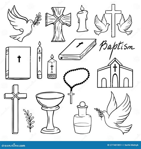 Baptism Vector Elements Stock Vector Illustration Of Candle 277401851