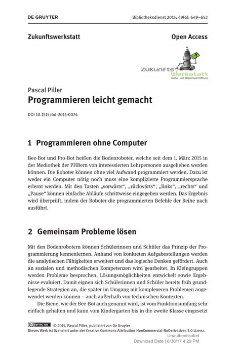Pdf Programmieren Leicht Gemacht