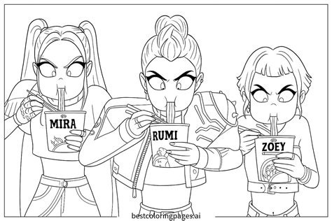 Rumi Và Zoey ăn Mì Trang Tô Màu In Miễn Phí Bestcoloringpages Ai