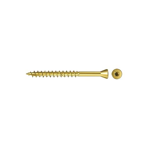 Fischer Floorboard Screw Ftf 3 5 X 35 Csk Head Yellow Zinc Plated Partial Thread Tx Star Recess