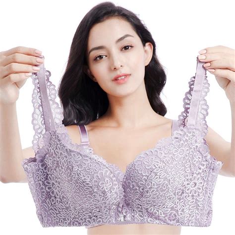 Buy Lace Tight Pair Of Breast Anti Droop Thick Bra Front Button
