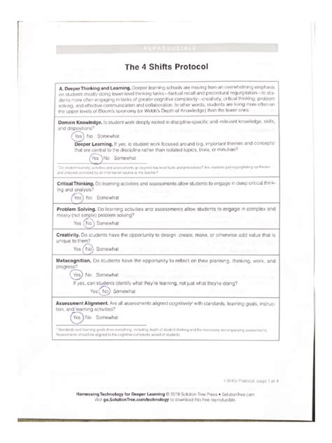 4 Shifts Protocol Sheet Pdf