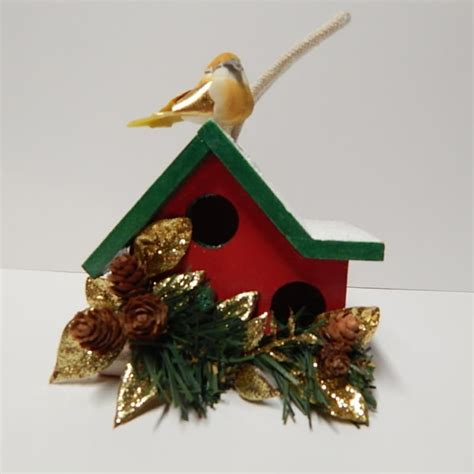 Christmas Birdhouse Etsy