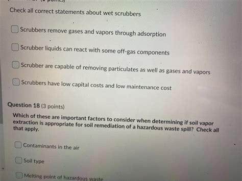 solved check all correct statements about wet scrubbers