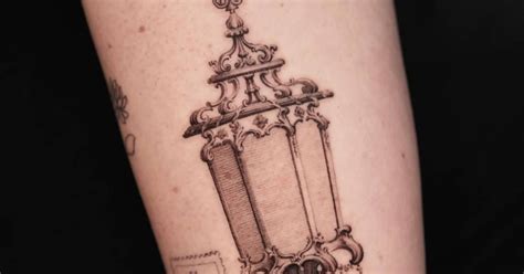 Lantern Tattoo In Micro Realistic Style Located On The