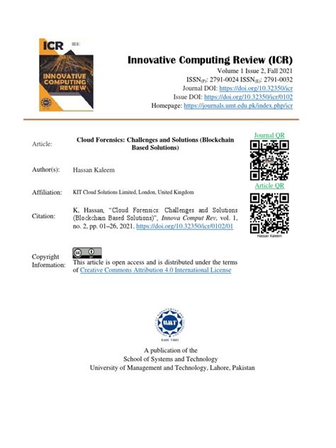 Cloud Forensicschallenges And Solutions Blockchain Based Solutions Pdf Cloud Computing