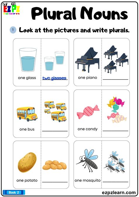 Plural Nouns Look At The Pictures And Write Plurals Grammar Worksheet