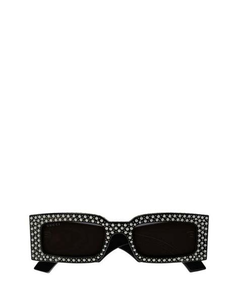 Gucci Rectangular Frame Sunglasses In Black Lyst