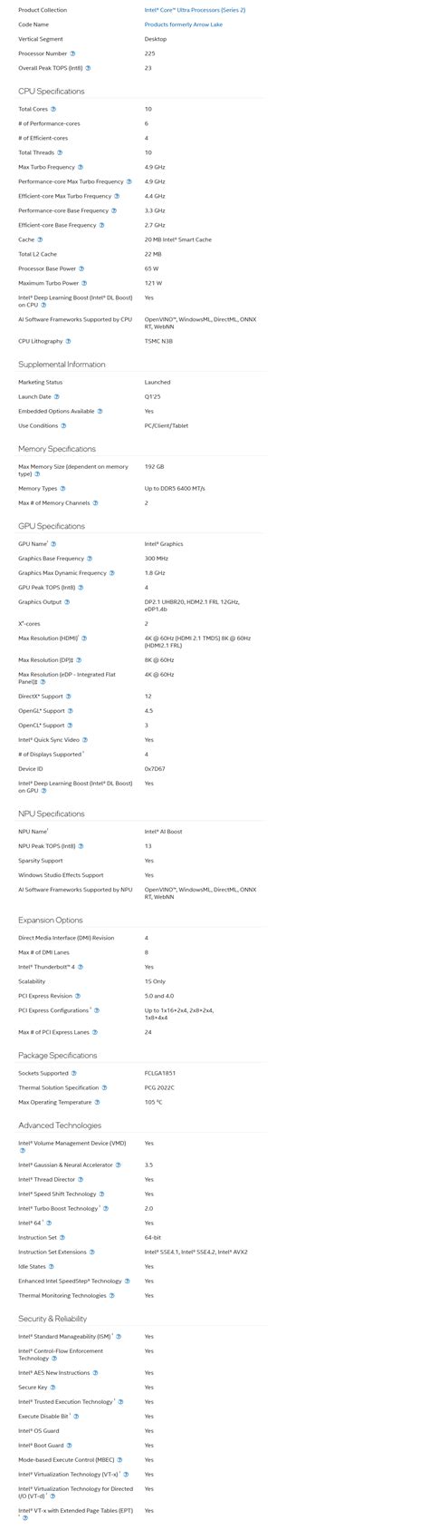 Pcc Computers Australia Intel Bx80768225 Core Ultra 5 225 10 Core Lga