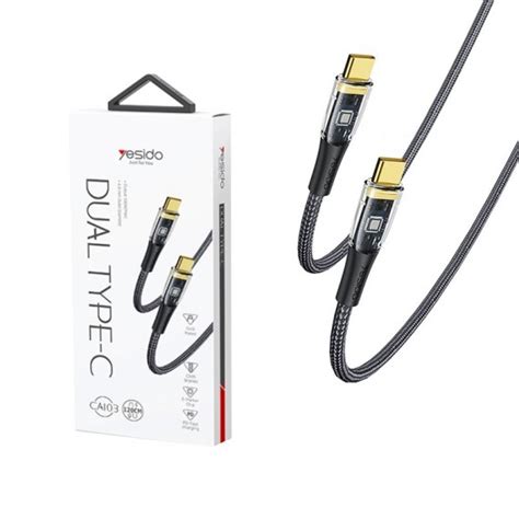 پخش عمده کابل تایپ سی به تایپ سی Type C To Type C یسیدو Yesido طول 12 متر مدل Ca103