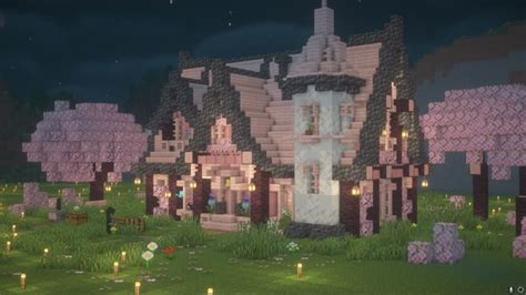 Cherry Blossom Minecraft House 🌷 Projetos Minecraft Ideias De