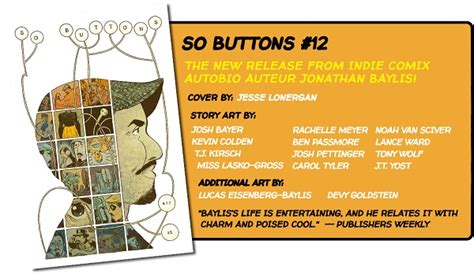 So Buttons 12 Jonathan Baylis Hosts Another Top Line Up Of Indie Comics Artists In His Latest