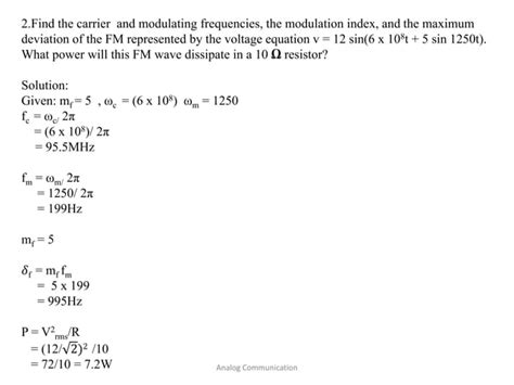 Angle Modulation Frequency Modulation And Phase Modulation Pptx