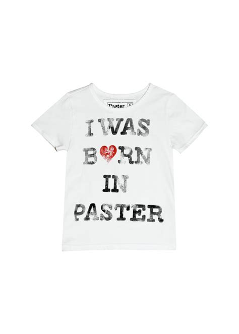 I Was Born In T Shirt White Paster