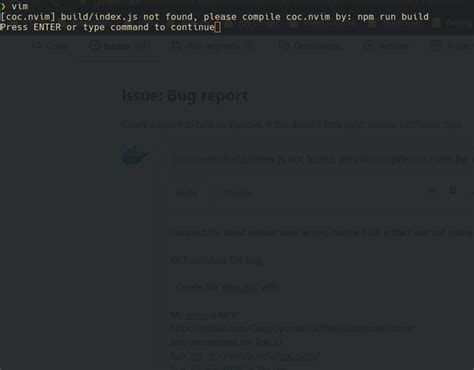 [coc nvim] build index js not found please compile coc nvim by npm