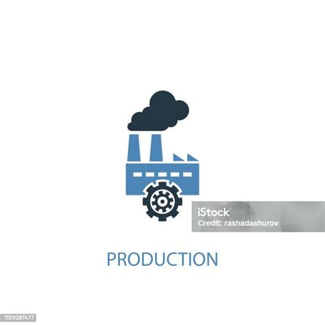 생산 개념 2 컬러 아이콘 간단한 파란색 요소 그림입니다 생산 개념 기호 디자인 웹 및 모바일 Ui Ux에 사용할 수 있습니다 0명에 대한 스톡 벡터 아트 및 기타 이미지