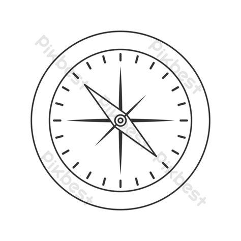Cartoon Style Compass Illustration For Coloring Png Images Ai Free Download Pikbest
