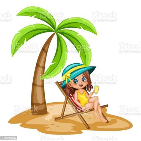 Girl Beach Stock Illustration Download Image Now Adult Beach