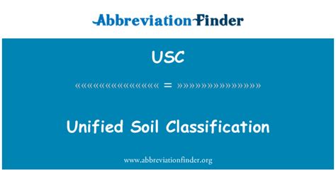 Usc Stands For Unified Soil Classification Abbreviation Finder