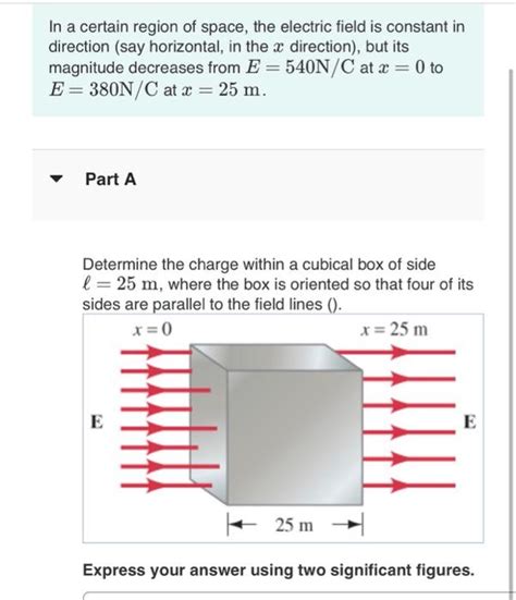 Solved In A Certain Region Of Space The Electric Field Is