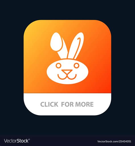 Bunny Easter Rabbit Mobile App Button Android Vector Image