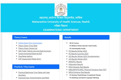 Muhs Time Table Winter 2024 Mbbs Bds Bams Bhms Nursing