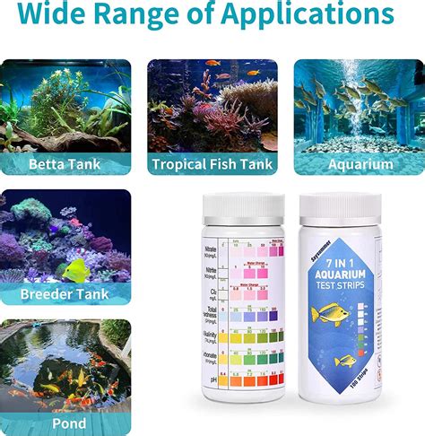 7 Way Aquarium Test Strips 150 Pack Freshwater And Saltwater Fish Tank